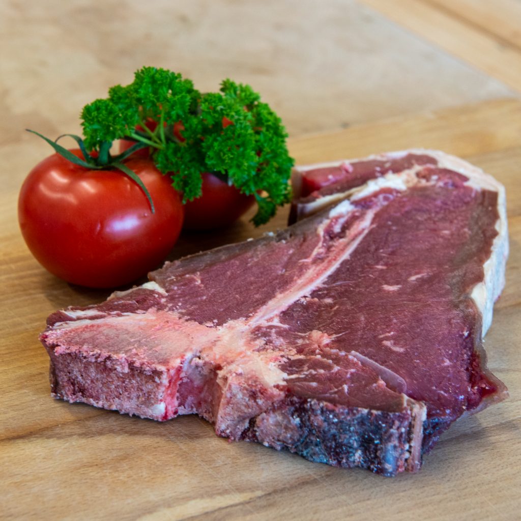 T-Bone Steak from our home reared cattle 500g - Intwood Farm & Butchers